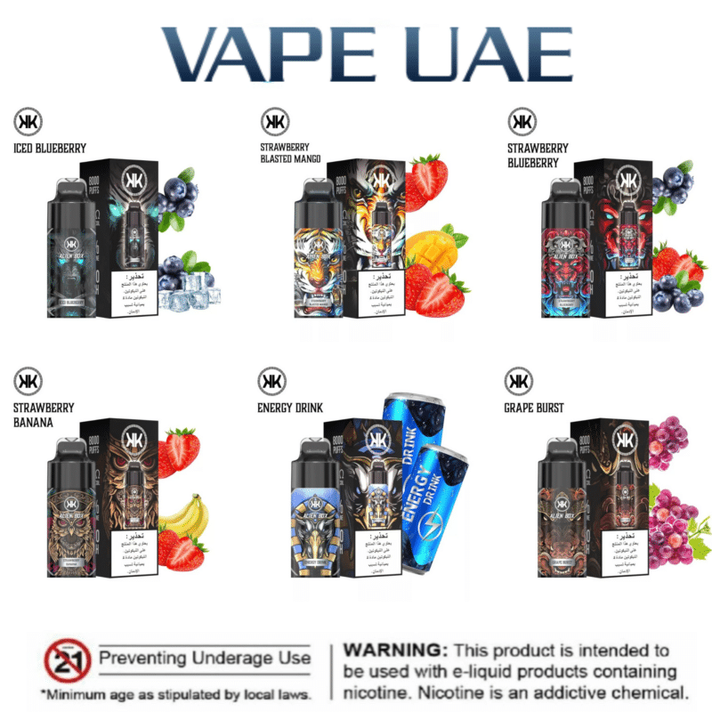 KK Energy 8000 Puffs Disposable Vape Rechargeable Mesh Coil - vape uae